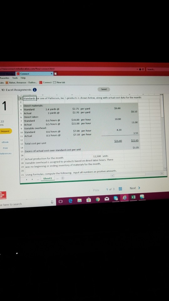 Solved Help Save&Exit Subrri Variance Analysis using Excel's | Chegg.com