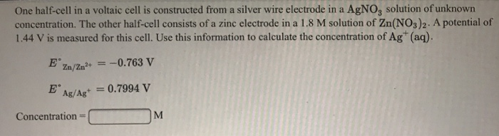 Solved One half-cell in a voltaic cell is constructed from a | Chegg.com