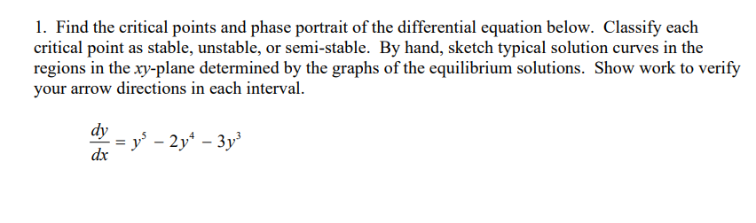 Find the critical points and phase portrait of the | Chegg.com