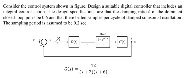 Solved Consider the control system shown in figure. Design a | Chegg.com
