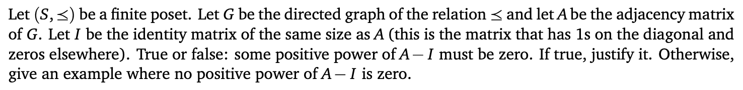 Solved Let (S,⪯) ﻿be a finite poset. Let G be the directed | Chegg.com