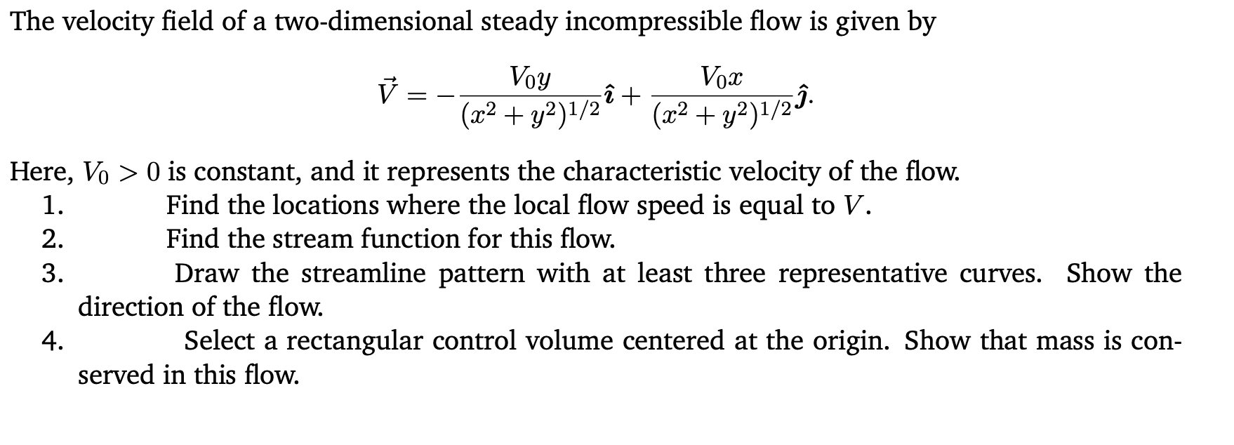 Solved The velocity field of a two-dimensional steady | Chegg.com