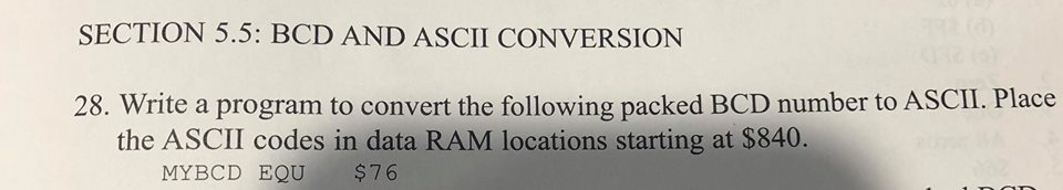 Solved SECTION 5.5: BCD AND ASCII CONVERSION 28. Write a | Chegg.com