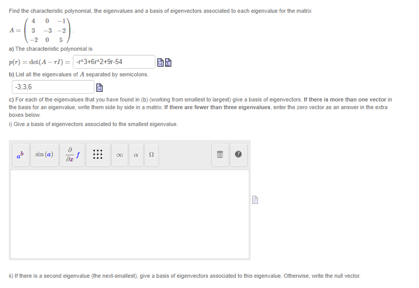 Solved Find the characteristic polynomial, the eigenvalues | Chegg.com