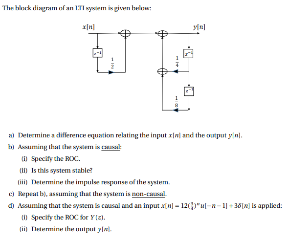 Solved The block diagram of an LTI system is given below: | Chegg.com