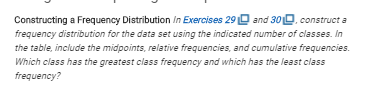 Solved Constructing a Frequency Distribution In Exercises 29 | Chegg.com