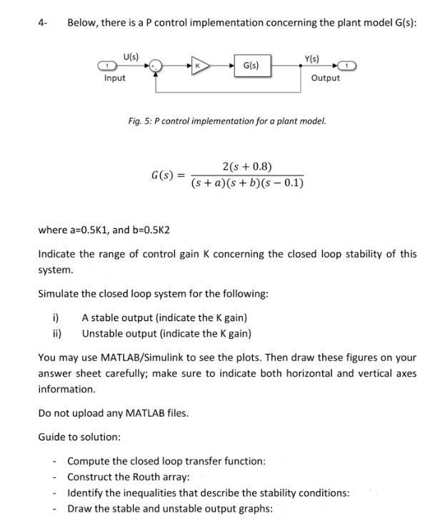 Solved 4- Below, there is a P control implementation | Chegg.com