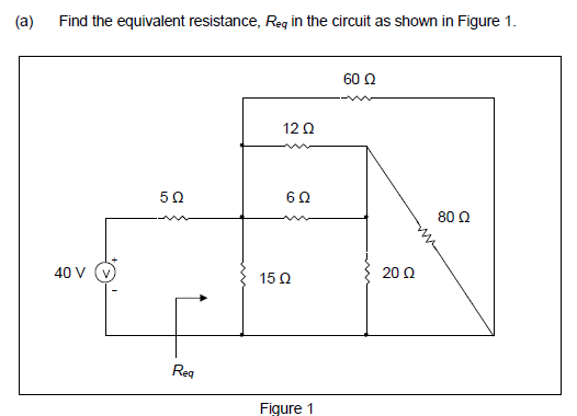 Solved (a) Find the equivalent resistance, Reg in the | Chegg.com