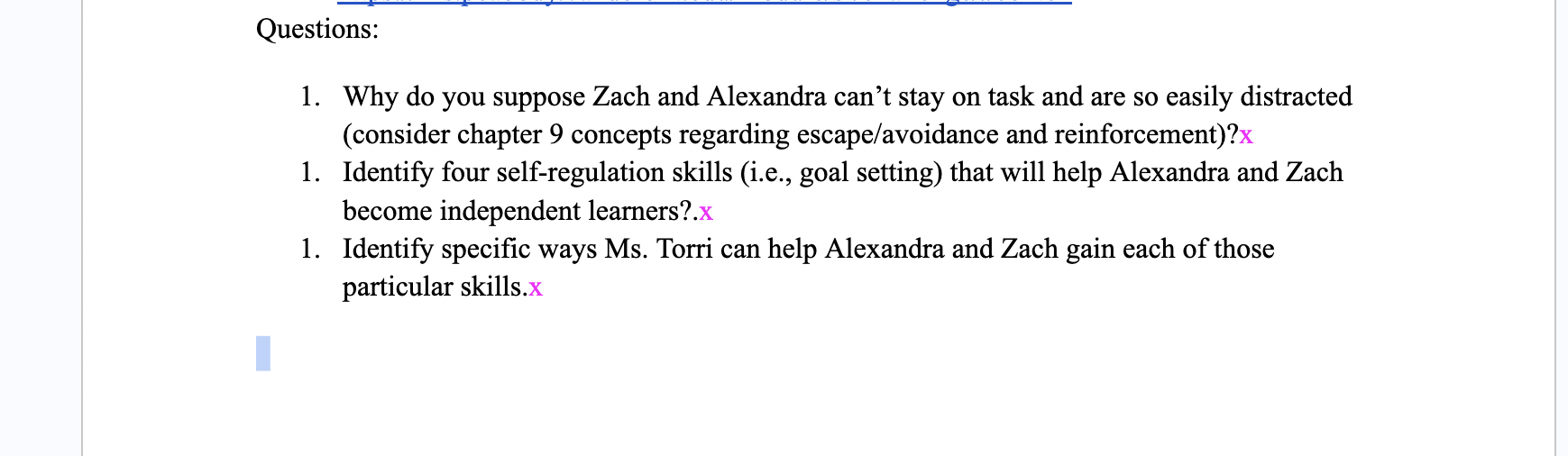 Solved Questions:Why do you suppose Zach and Alexandra can't | Chegg.com