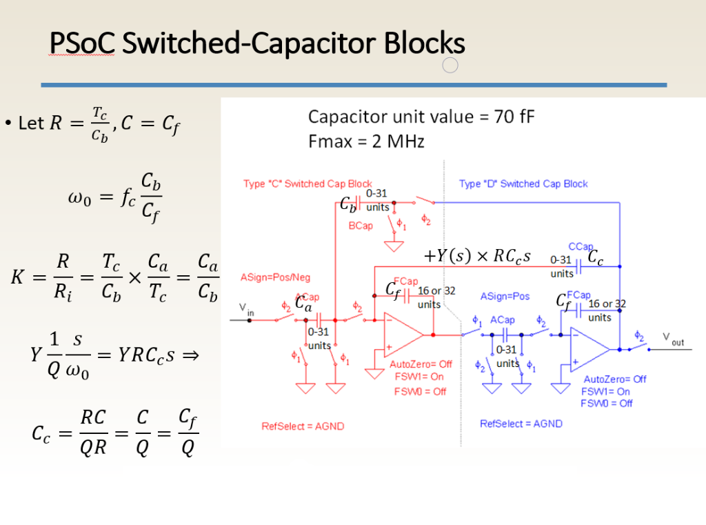 PSoC Switched-Capacitor Blocks Capacitor unit value | Chegg.com