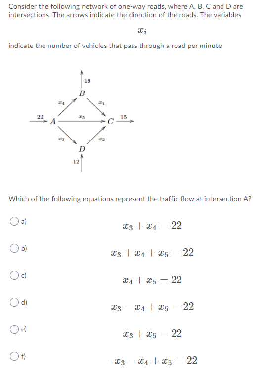 Solved Consider the following network of one-way roads, | Chegg.com