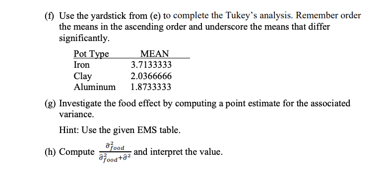 Solved (f) Use the yardstick from (e) to complete the | Chegg.com