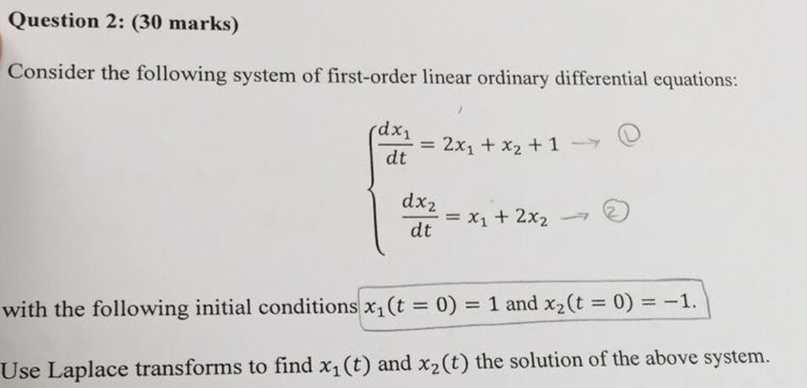 Solved Question 2: (30 marks) Consider the following system | Chegg.com