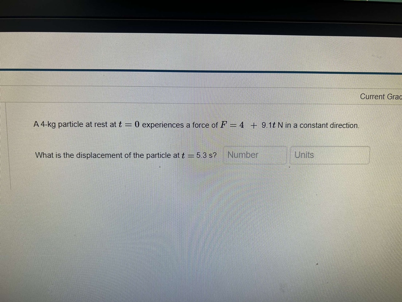 Solved A 4-kg particle at rest at t=0 experiences a force of | Chegg.com
