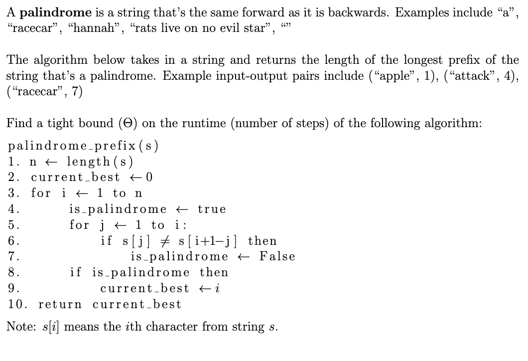 Solved A palindrome is a string that's the same forward as | Chegg.com