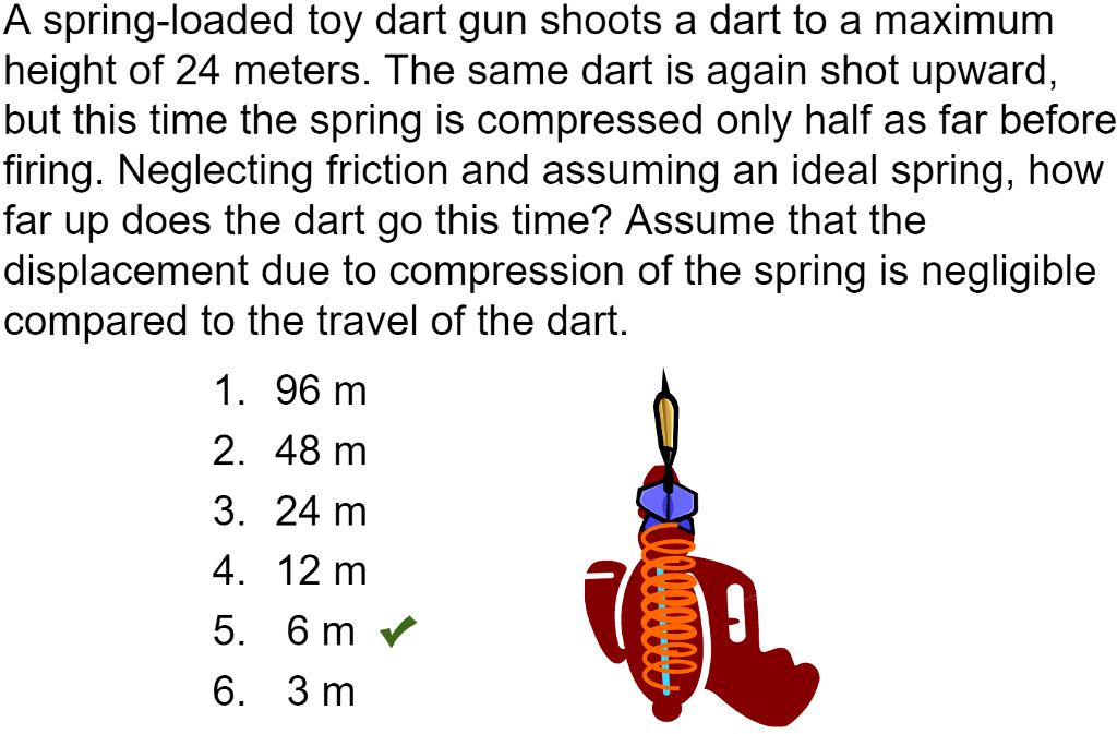 Solved A spring-loaded toy dart gun shoots a dart to a | Chegg.com