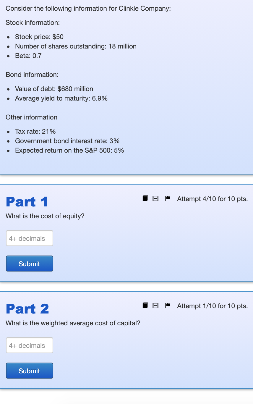 Solved Consider the following information for Clinkle | Chegg.com