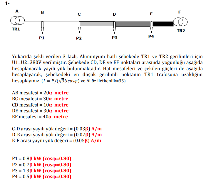 Yukarıda şekli verilen 3 fazlı, Alüminyum hatlı | Chegg.com