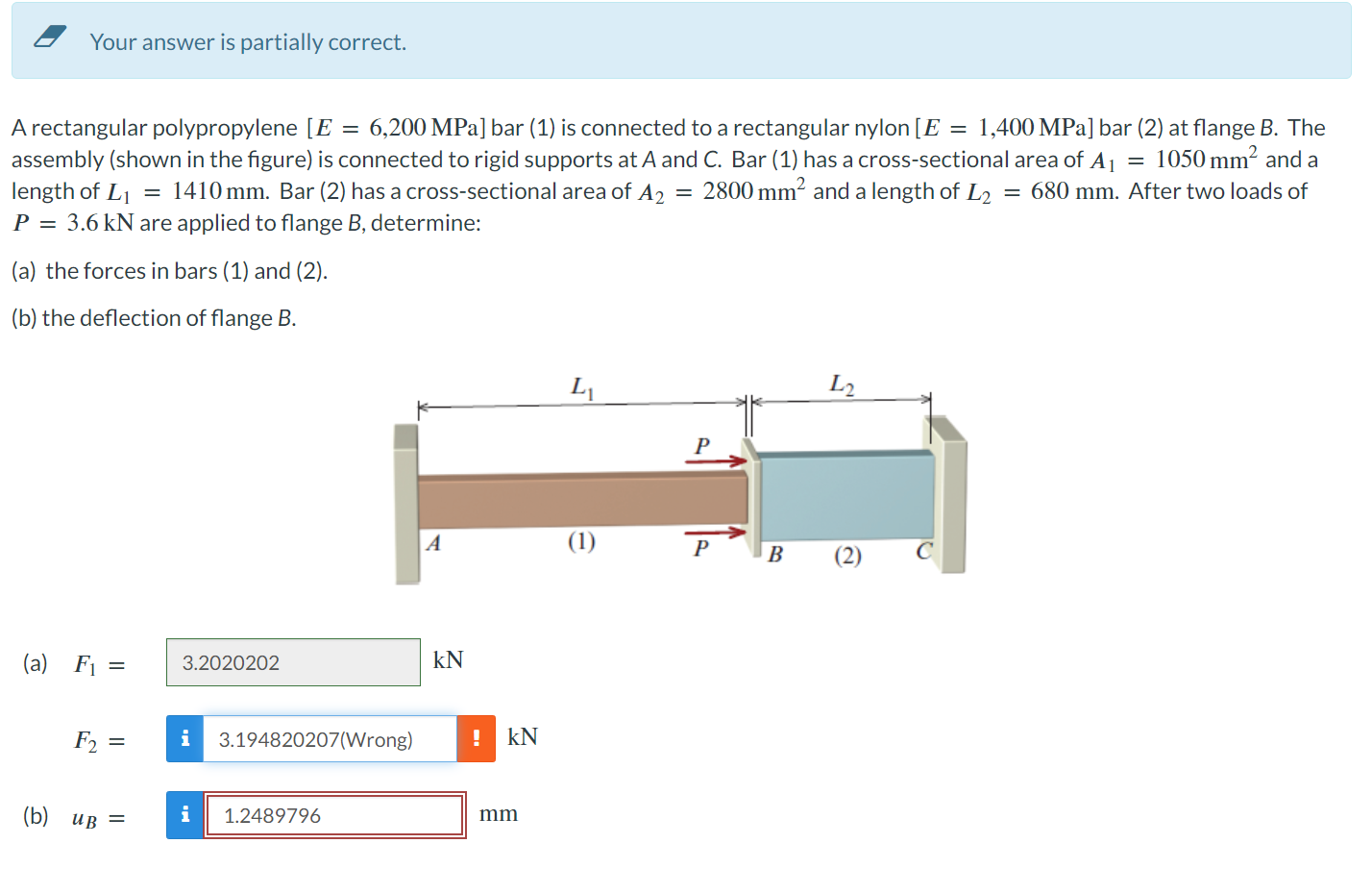 Solved Your answer is partially correct. A rectangular | Chegg.com