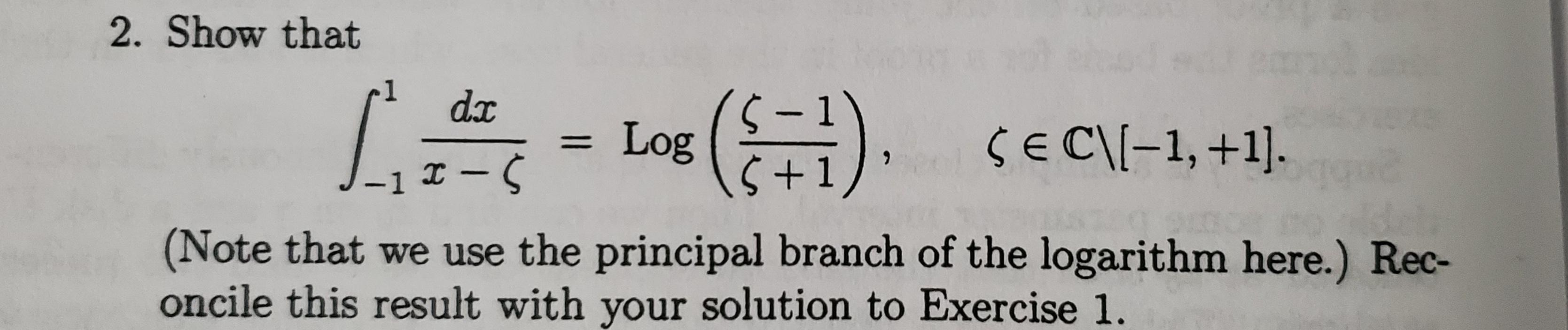 Solved 2. Show that Livres = Log (&:1) SECU=1,+1) (Note that | Chegg.com
