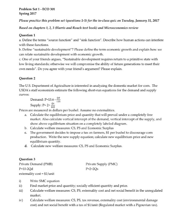 Question: Define the terms "source function" and 'sink function ...