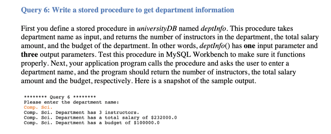 Solved First you define a stored procedure in university DB | Chegg.com
