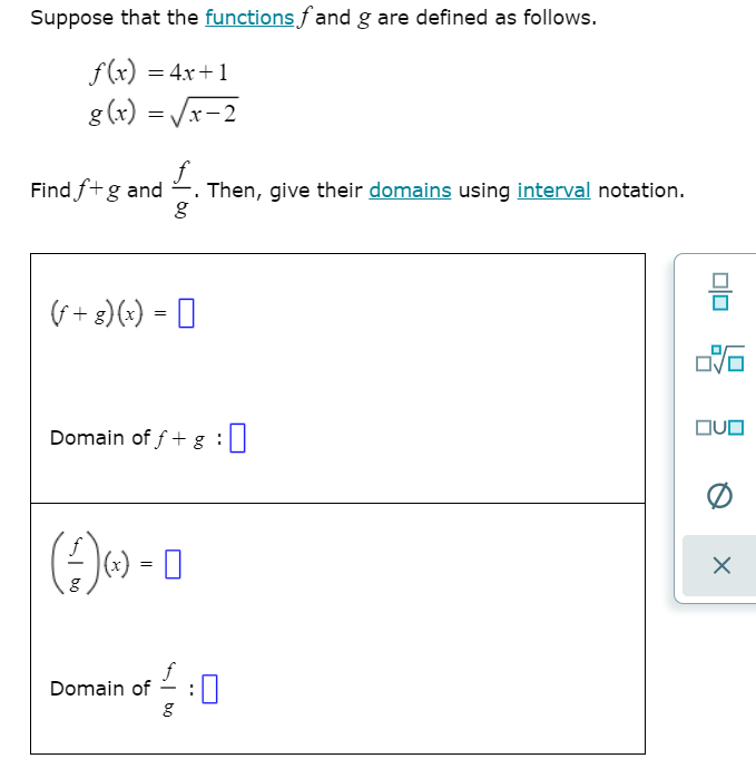 Solved Suppose that the functions fand g are defined as | Chegg.com