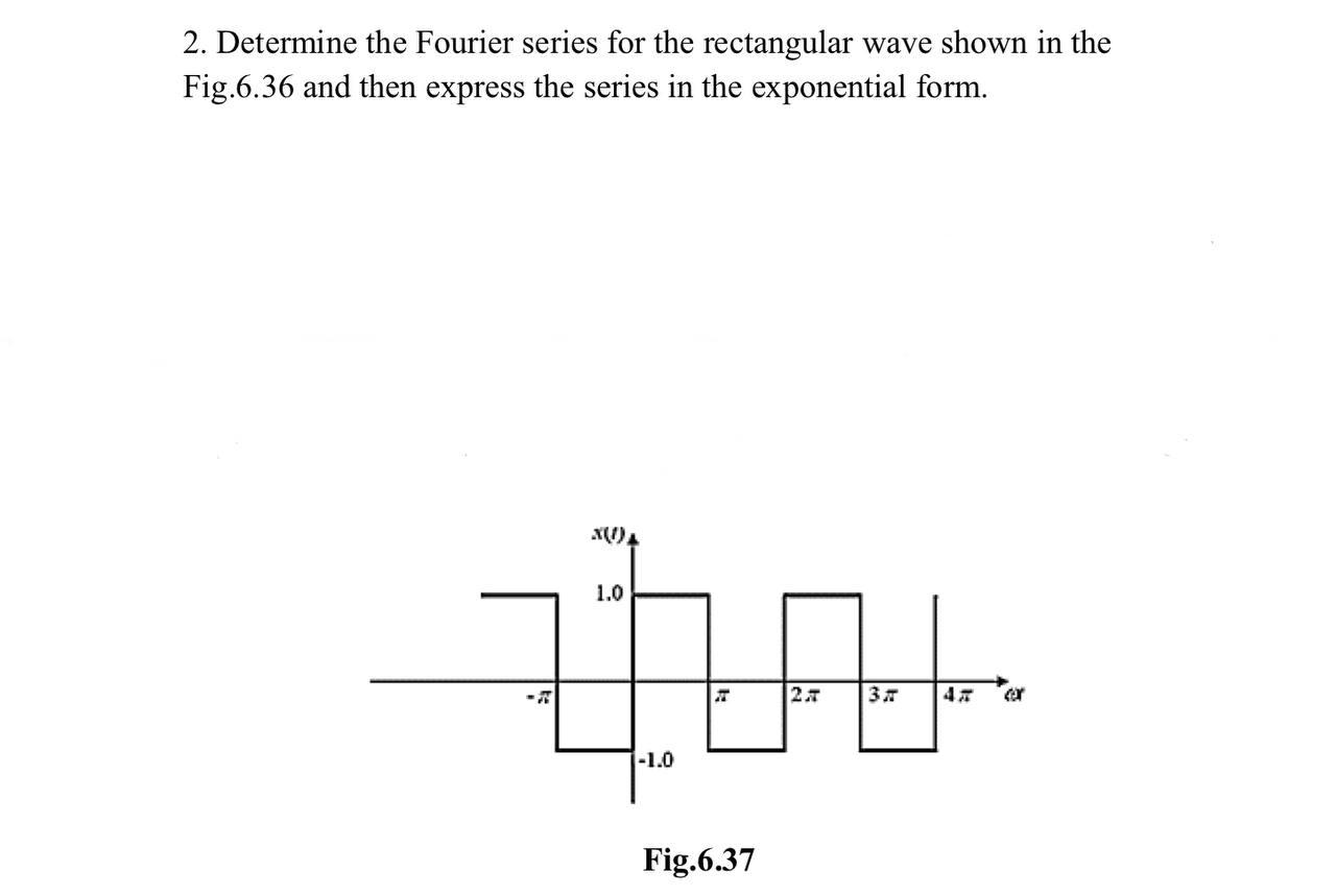 Solved 2. Determine the Fourier series for the rectangular | Chegg.com