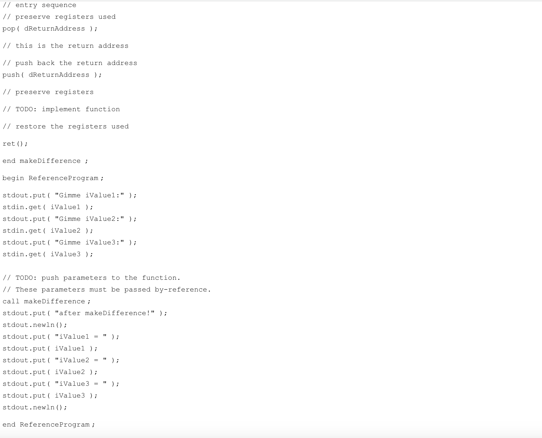Create an HLA function that forces a value into all | Chegg.com