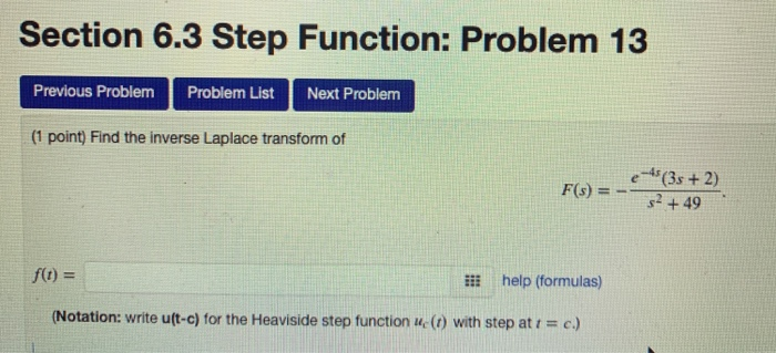 Solved Section 6.3 Step Function: Problem 13 Next Problem | Chegg.com