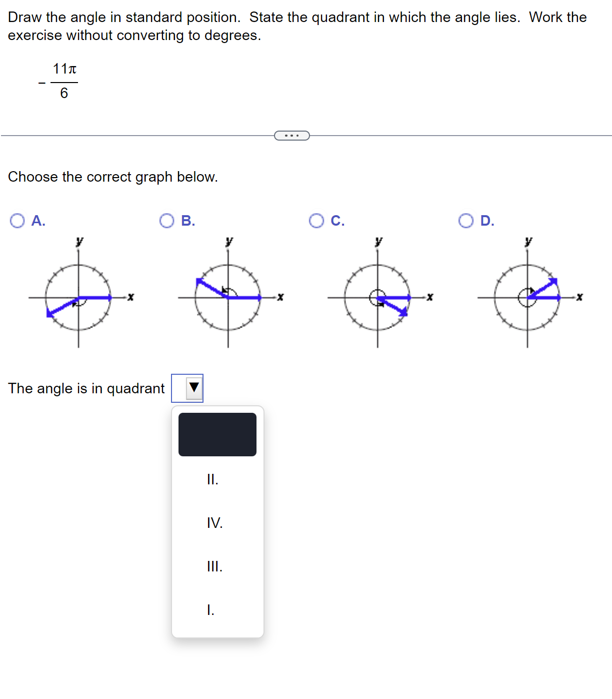 Solved Draw the angle in standard position. State the | Chegg.com