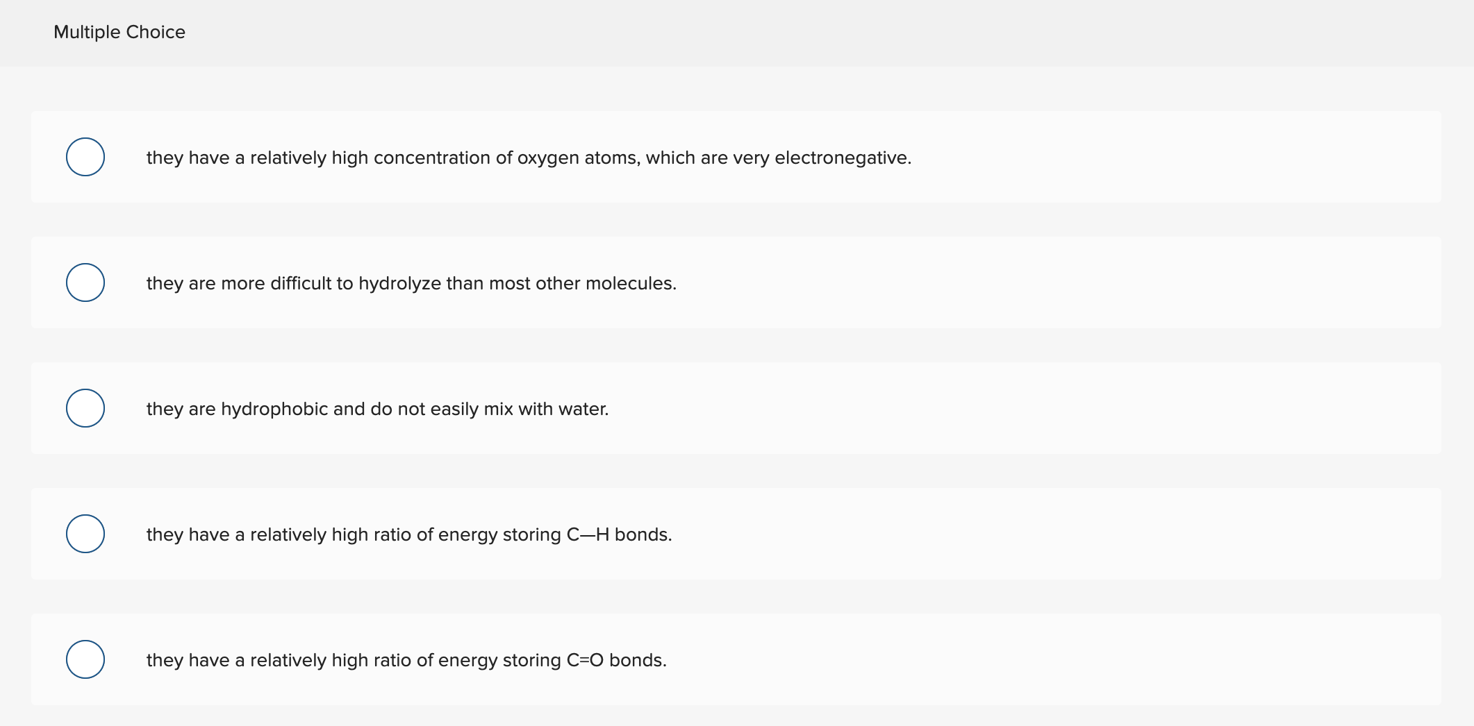 Solved Fats as energy storage molecules Fats are excellent | Chegg.com