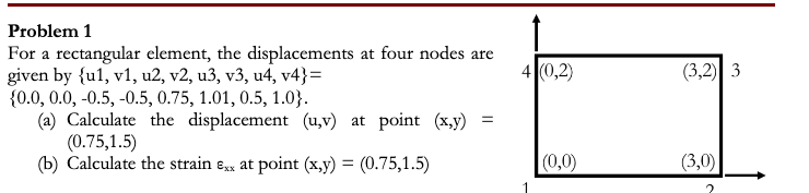 Solved 40,2) (3,23 Problem 1 For a rectangular element, the | Chegg.com