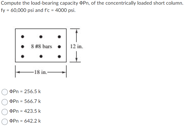 Solved Compute the load-bearing capacity ΦPn, of the | Chegg.com