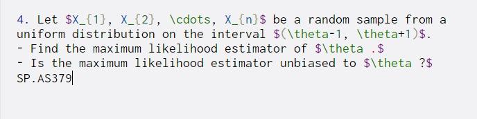 Solved 4. Let $X_{1}, X_{2}, \cdots, X_{n} $ be a random | Chegg.com