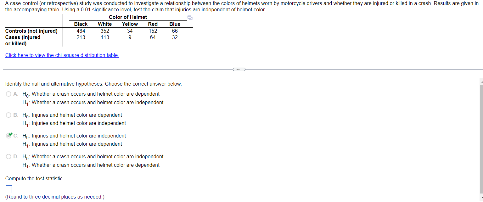 Solved Click here to view the chi-square distribution table. | Chegg.com