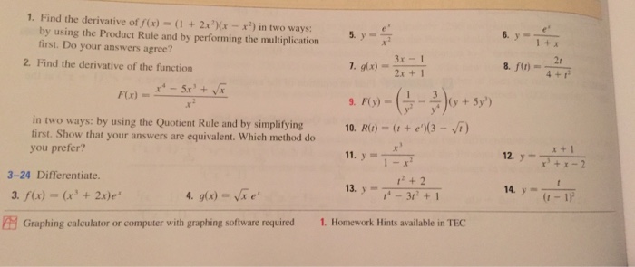 Solved Find the derivative of f (x) = (1 + 2x^2) (x - x^2) | Chegg.com