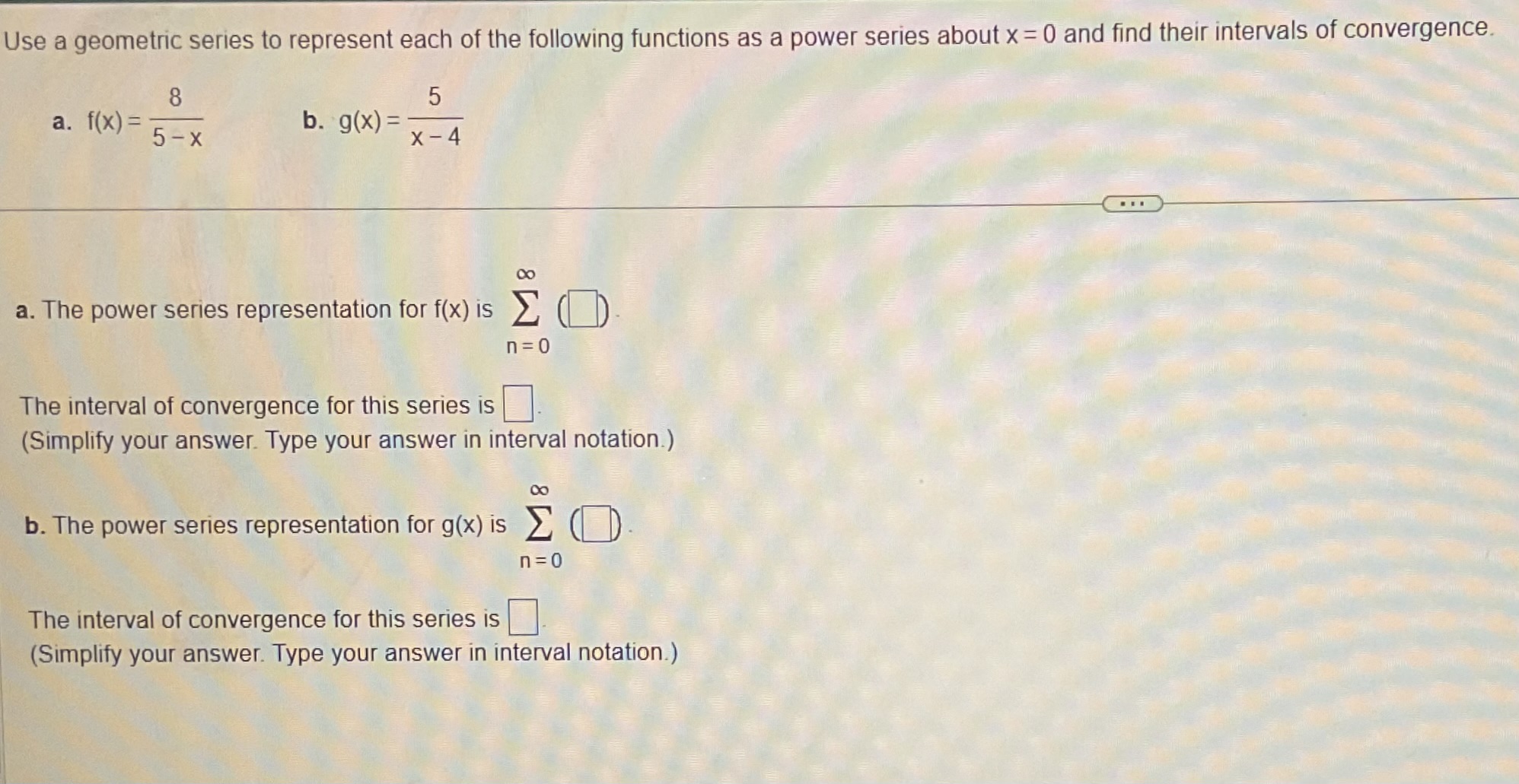 Solved Use a geometric series to represent each of the | Chegg.com