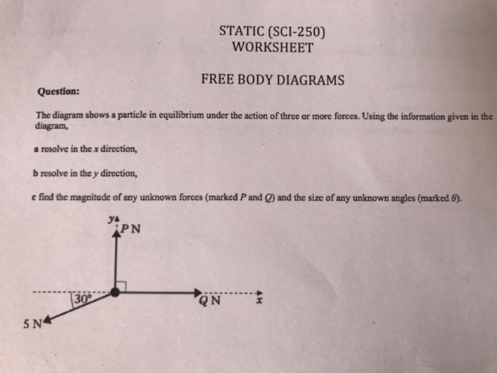 Solved The diagram shows a particle in equilibrium under the | Chegg.com