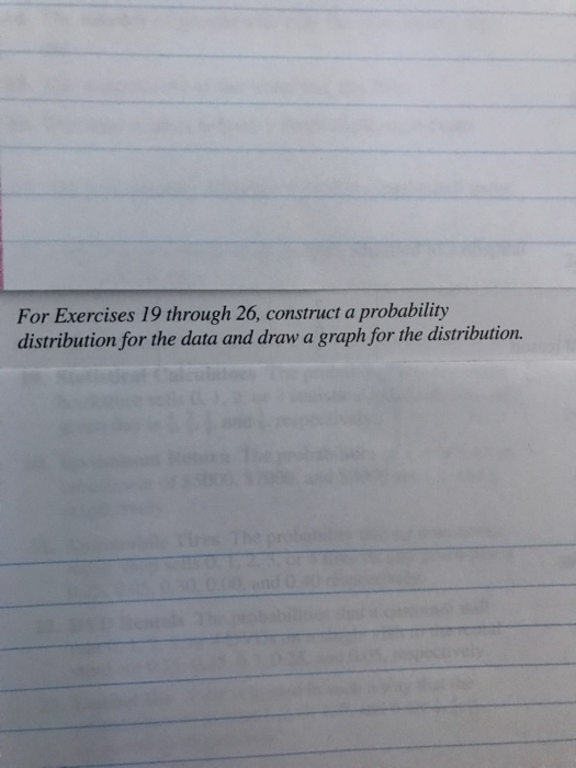 Solved For Exercises 19 through 26, construct a probability | Chegg.com
