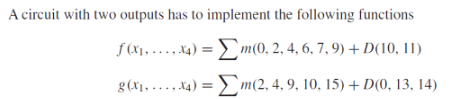 Solved A circuit with two outputs has to implement the | Chegg.com