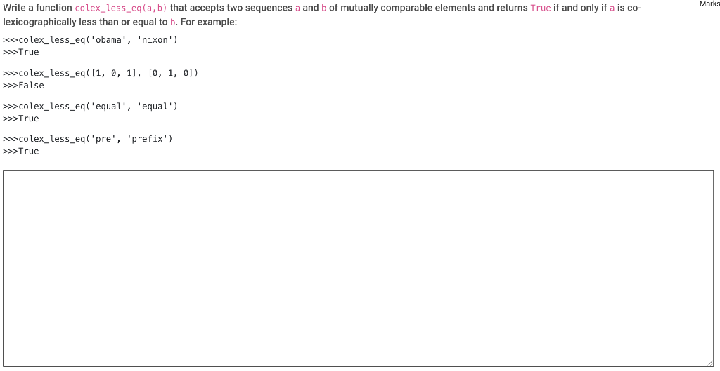 Solved Advanced Problem Solving: Co-lexicographic Order - | Chegg.com