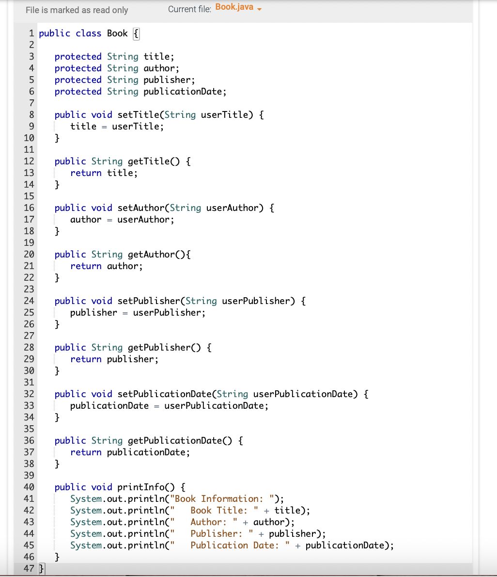 Solved Given main() and a base Book class, define a derived | Chegg.com