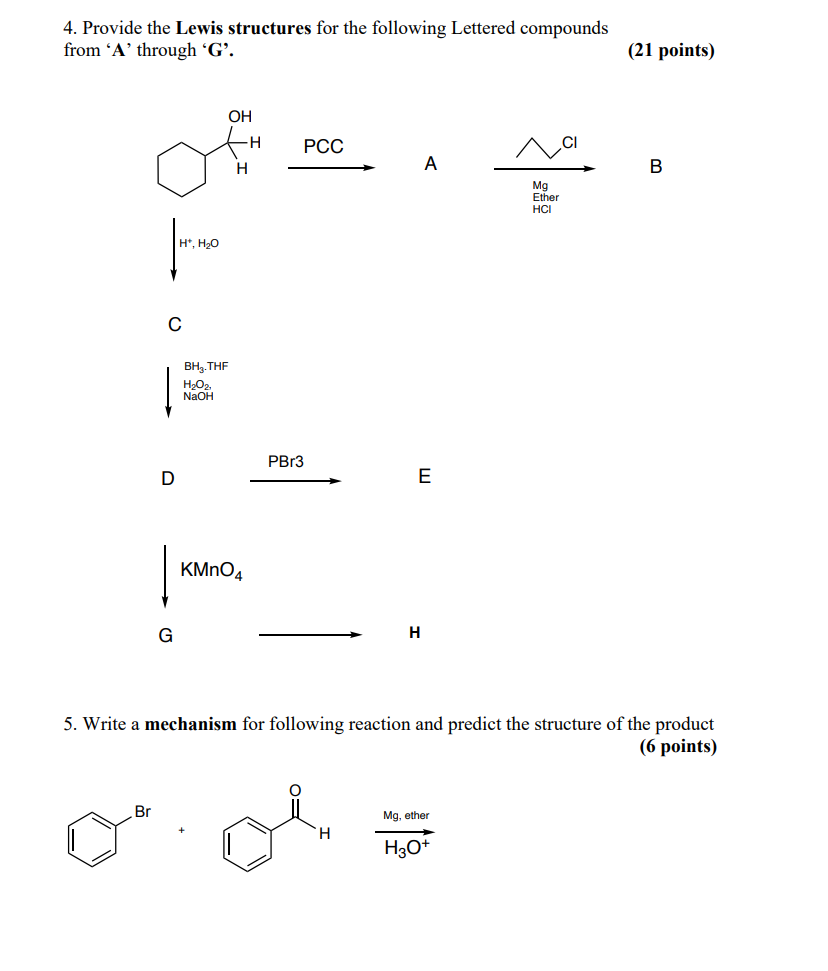 Solved 4. Provide the Lewis structures for the following | Chegg.com