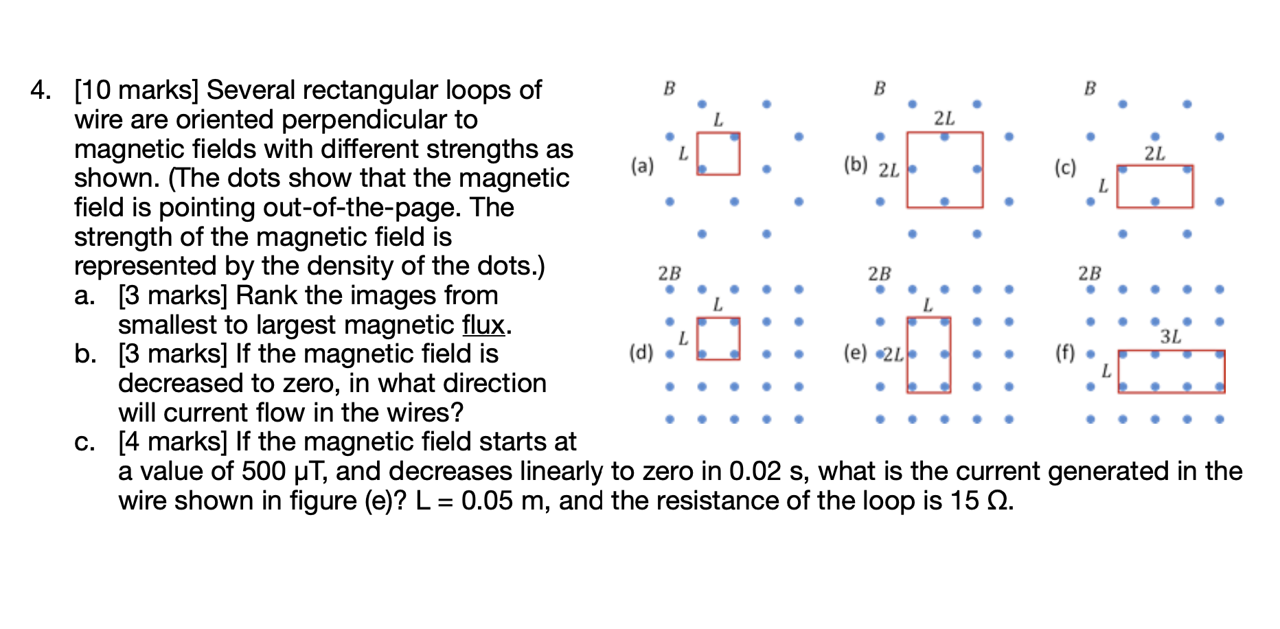 Solved B . . L 21 (b) 2L L 2B 2B 4. [10 marks] Several | Chegg.com