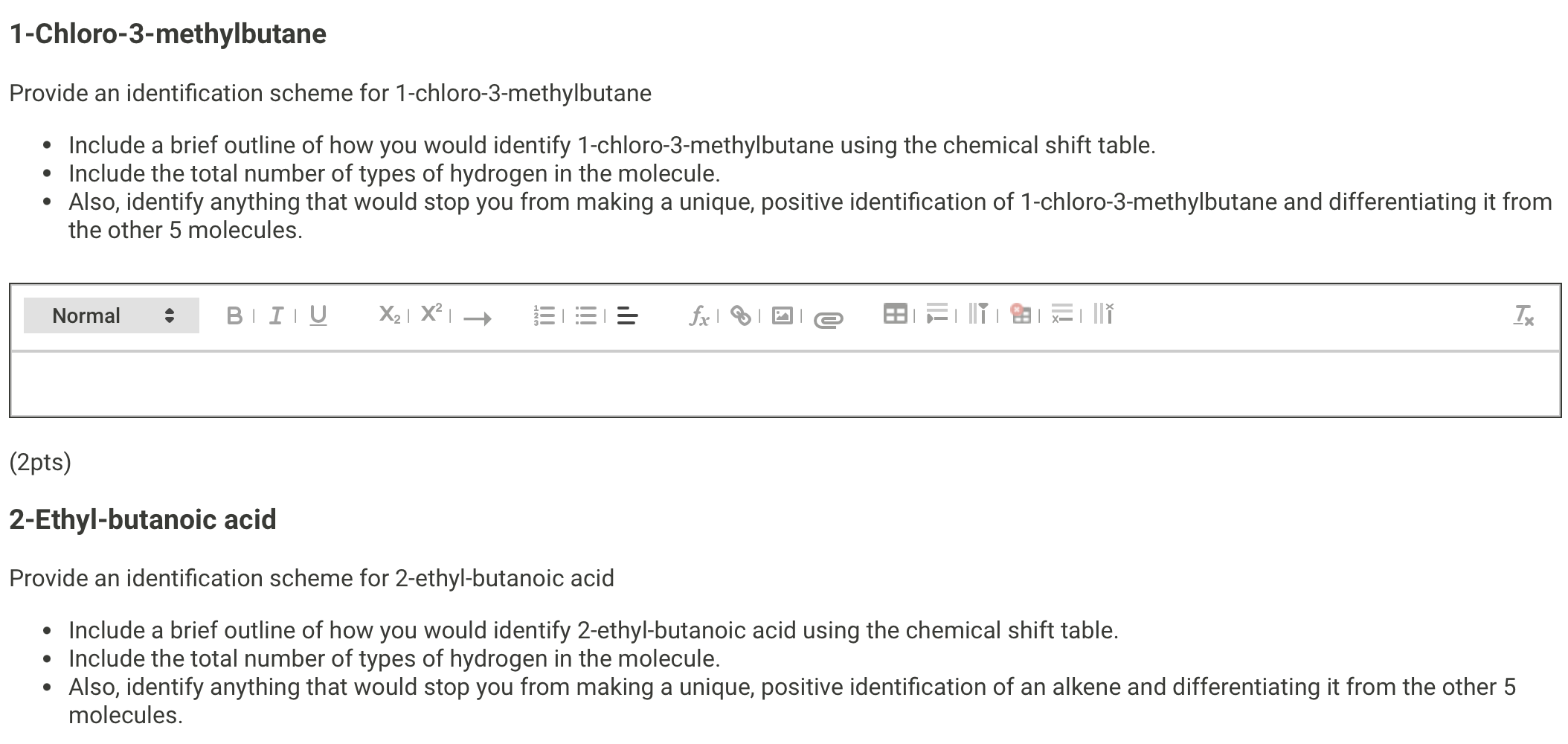 Please answer the parts on how to identify each | Chegg.com