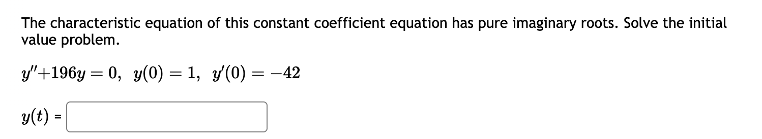 Solved The characteristic equation of this constant | Chegg.com