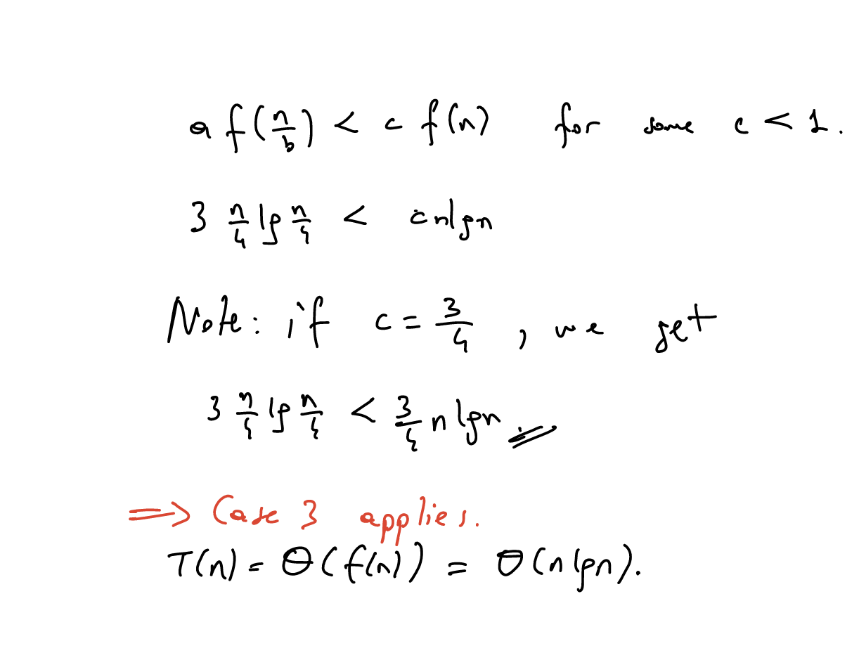 Solved Example: T(n)=T(32n)+1 a=1b=23 since 32n=3/2n | Chegg.com