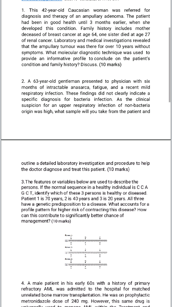 Solved 1. This 42-year-old Caucasian woman was referred for | Chegg.com