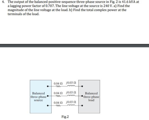 Solved The output of the balanced positive-sequence | Chegg.com
